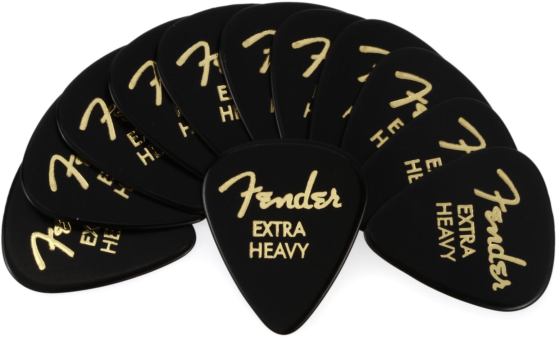 Fender 351 Shape Premium Celluloid Extra Heavy Black 12'li Pena Seti ...
