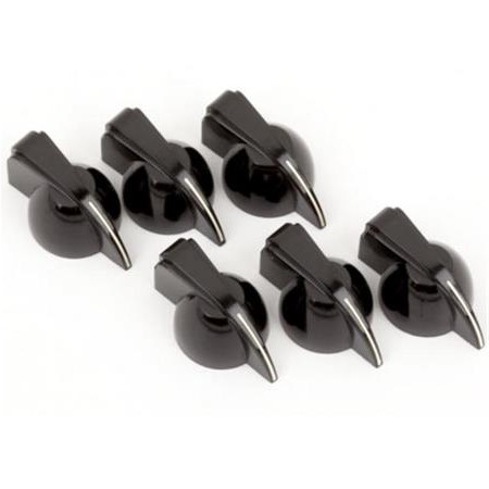Fender Amplifier Knobs "Chicken Head" Style Black Set of 6 Amplifier Hardware - gitarparca.com